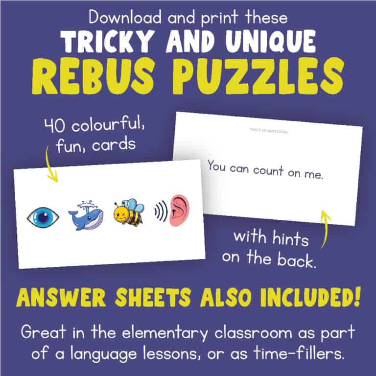 9 Unique Rebus Puzzles with Answers for Kids - That's So Montessori